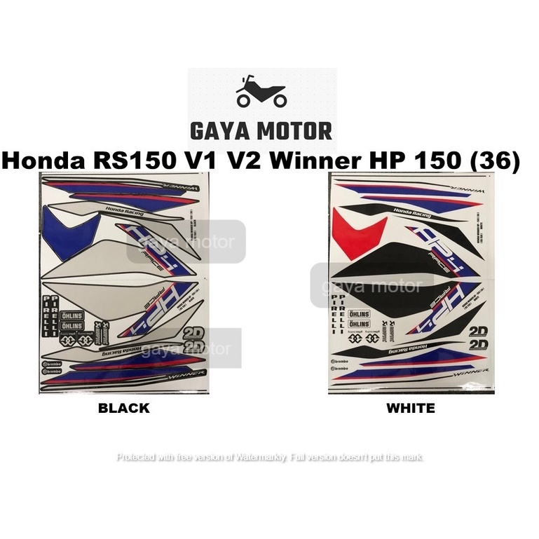 Honda RS150 V1 V2 Winner HP 150 (36) Body Sticker | Shopee Malaysia