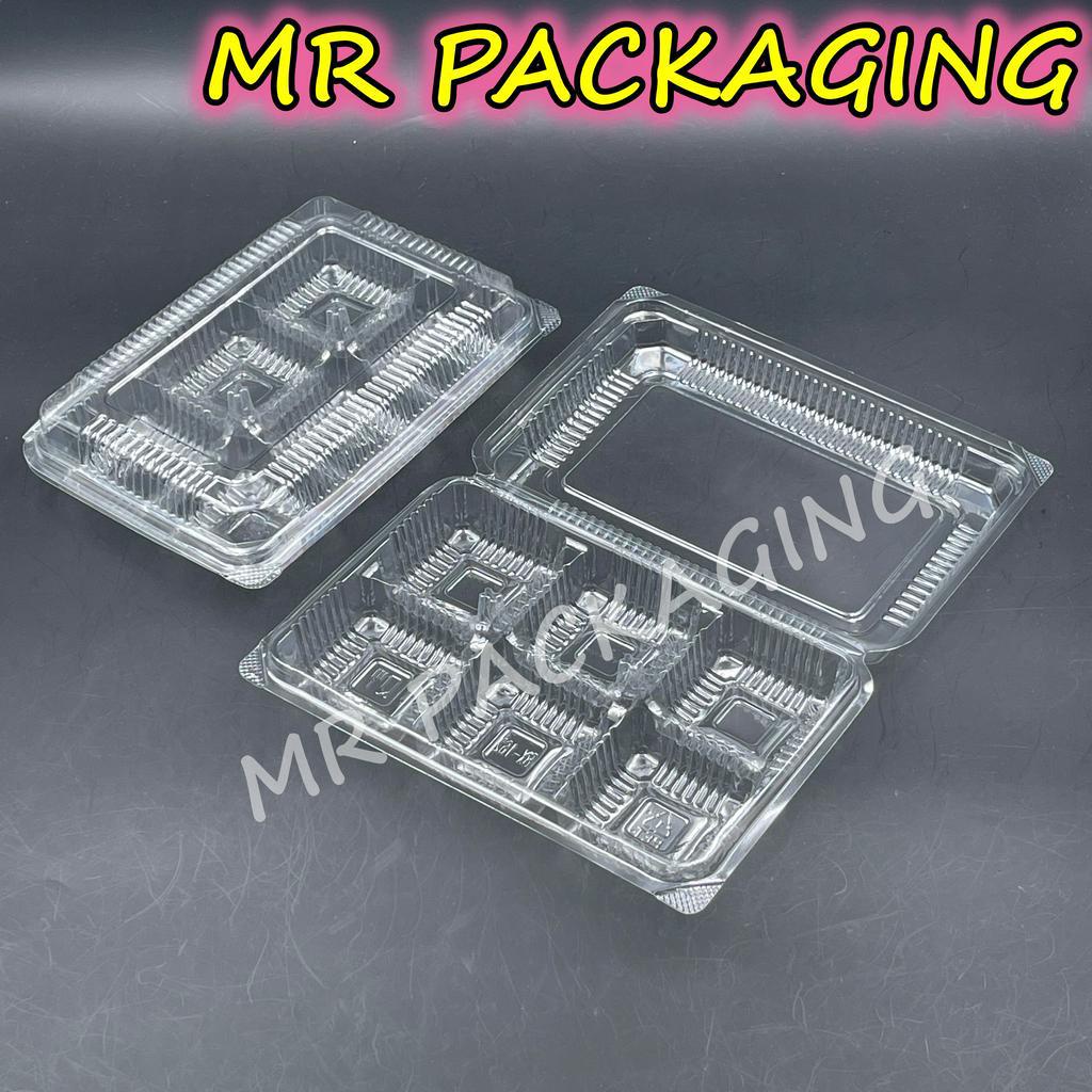 6 compartment OPS Plastic Tray [ 100pcs± ] Bakery Disposable Plastic ...