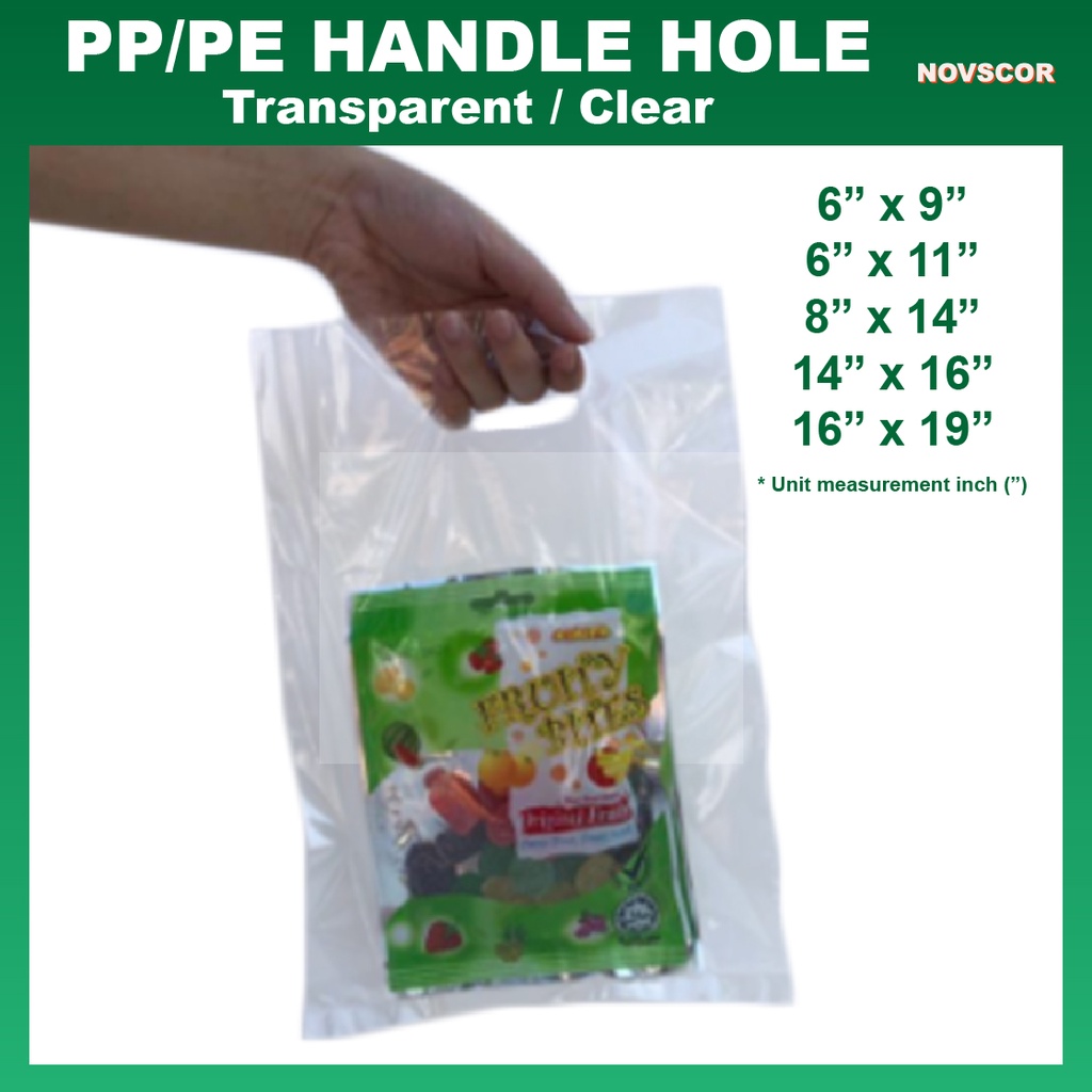 Transparent Plastic PP/PE Punch Handle Hole Shopping Bag| 1Kg |Plastik ...