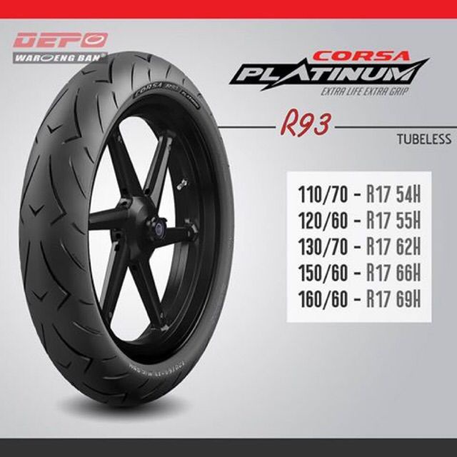 2025} Corsa R93 Tyre Tubeless Platinium 110/70-17 120/60-17 150/60-17 ...
