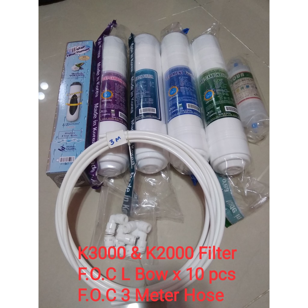 K3000 & K2000 Filter Replacement Korea 10" Complete Set (6 Filter ...