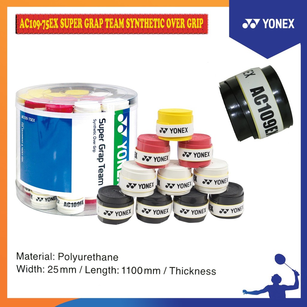Rubber Badminton Grip / PU YONEX AC 109 (ORIGINAL) | Shopee Malaysia