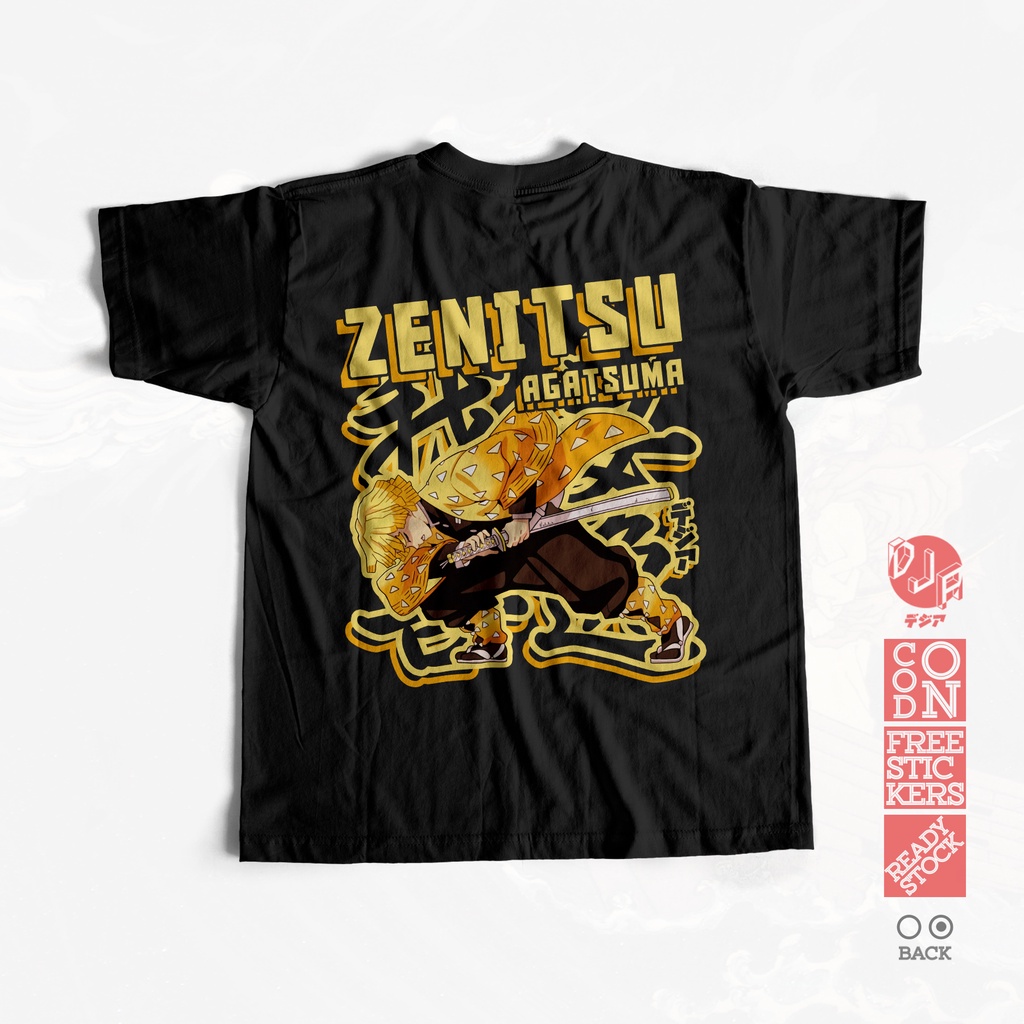 T-Shirt ZENITSU AGATSUMA KIMETSU NO YAIBA DEMON SLAYER JAPANESE CLOTHES ...