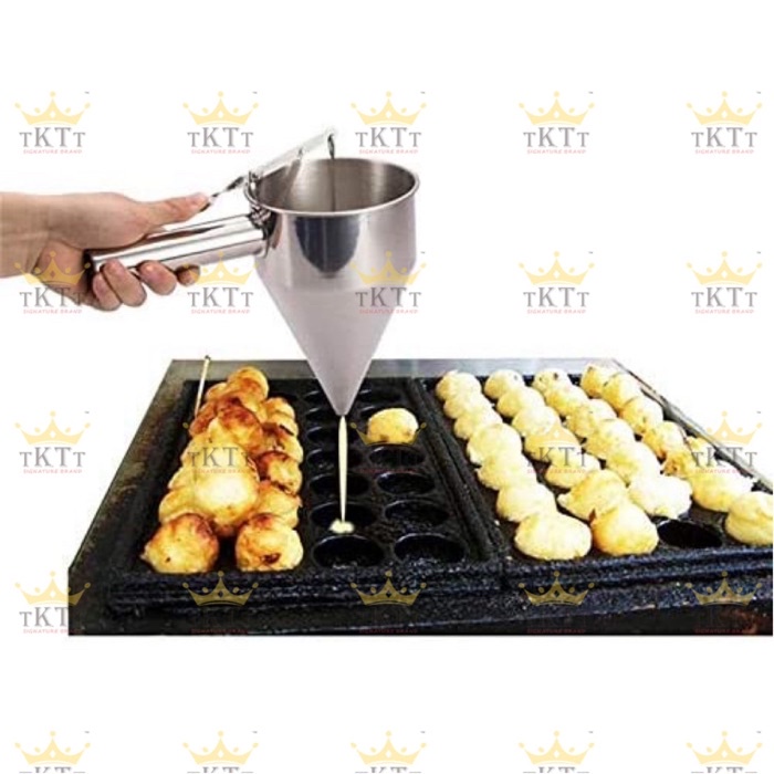 TKTT ™️ Stainless Steel Funnel Takoyaki Ball Funnel With Stand Set ...