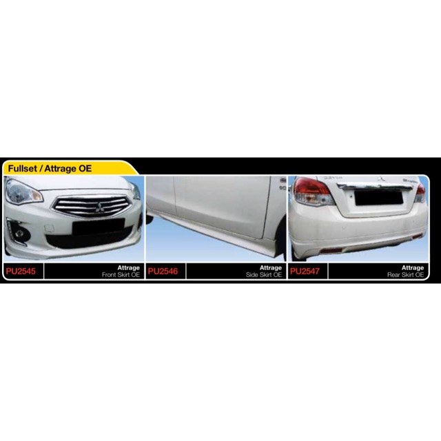 Mitsubishi attrage oem bodykit body kit front side rear skirt lip ...