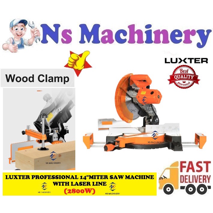 Luxter Professional 14"Miter Saw Woodworking Machine With Laser 2800w ...