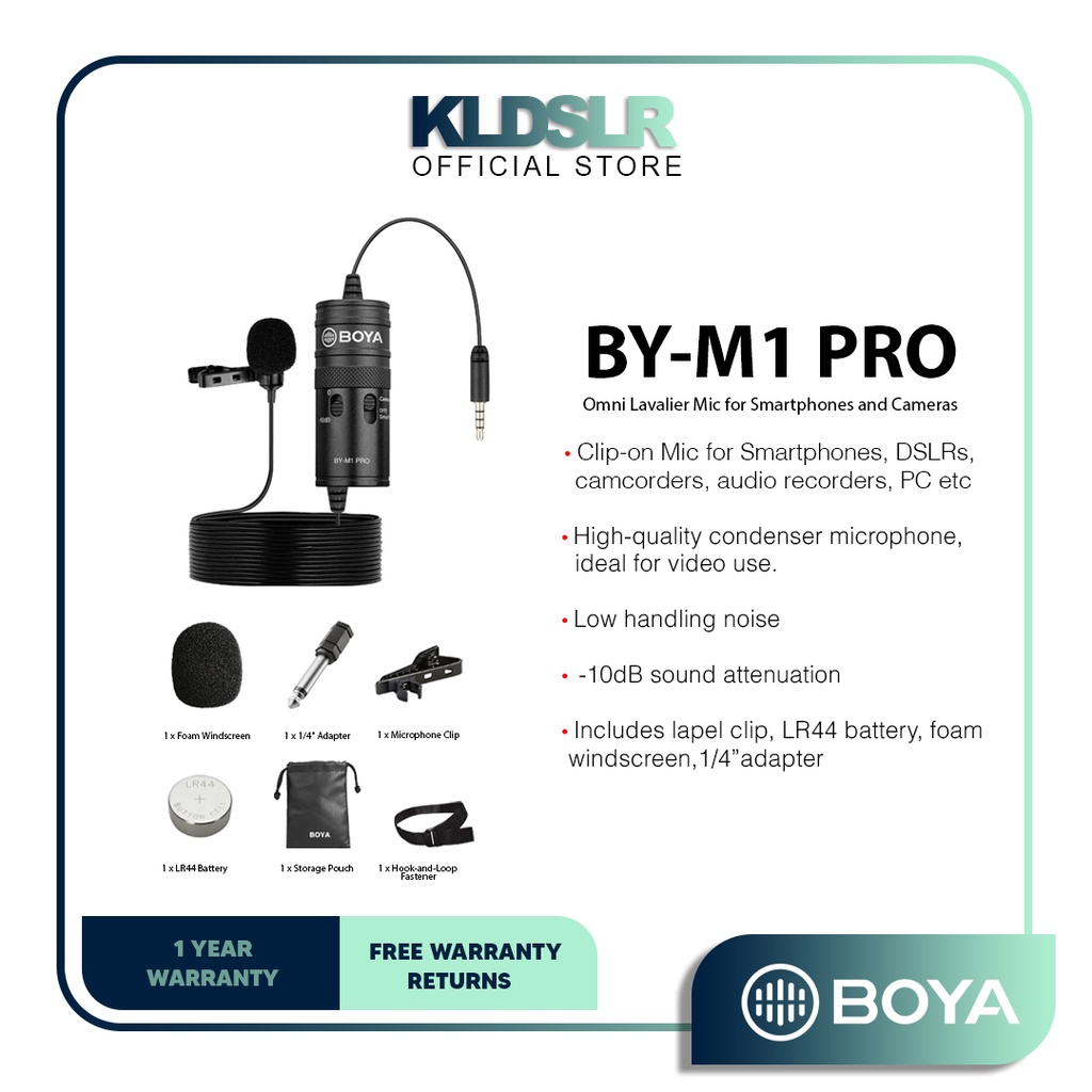 BOYA BY-M1 Pro Microphone 6m Omnidirectional Condenser Mic for Canon ...
