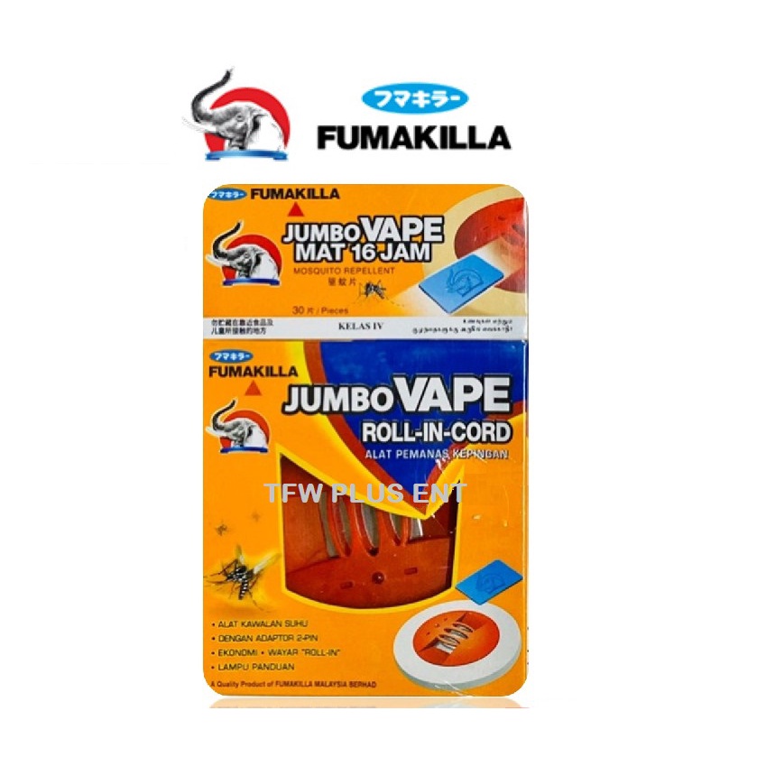 Fumakilla Mosquito Killer/ Jumbo Vape Mat 16 Hour (Cordless Vaporizer ...