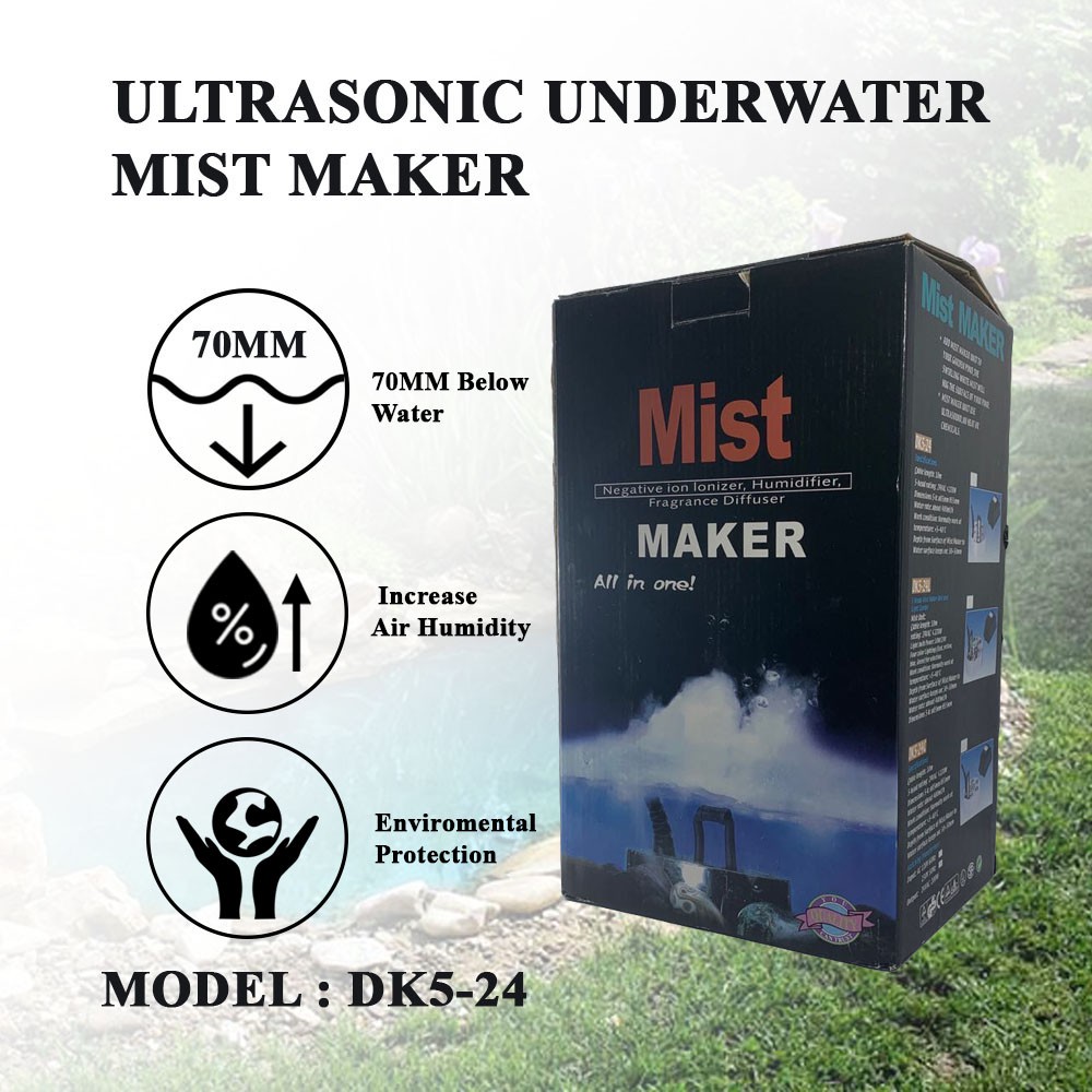 5 Head Ultrasonic Underwater Mist Maker with 10M Cable for OUTDOOR ...