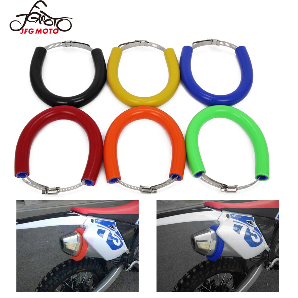 JFG MOTO Motorcycle Exhaust Pipe Crash Protector Cover Guard Heat ...