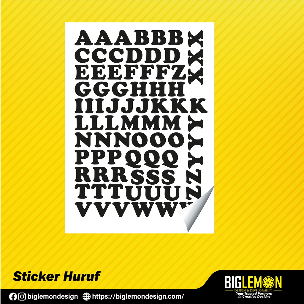 Sticker huruf vinyl sticker abjad sticker | Shopee Malaysia