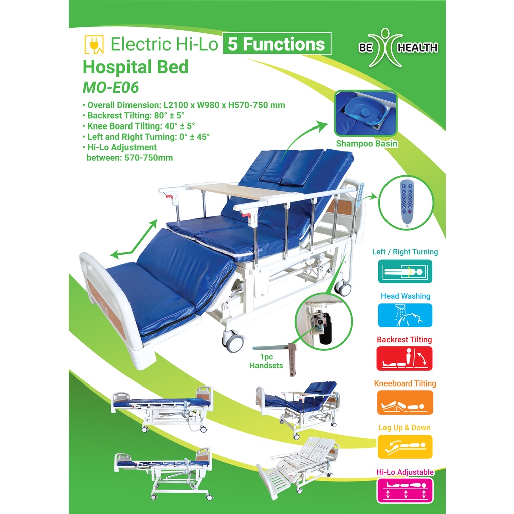 Mobilis Electric 5 Functions Nursing Bed / Katil Kejururawatan Elektrik 5 Fungsi (MO-E06 ...