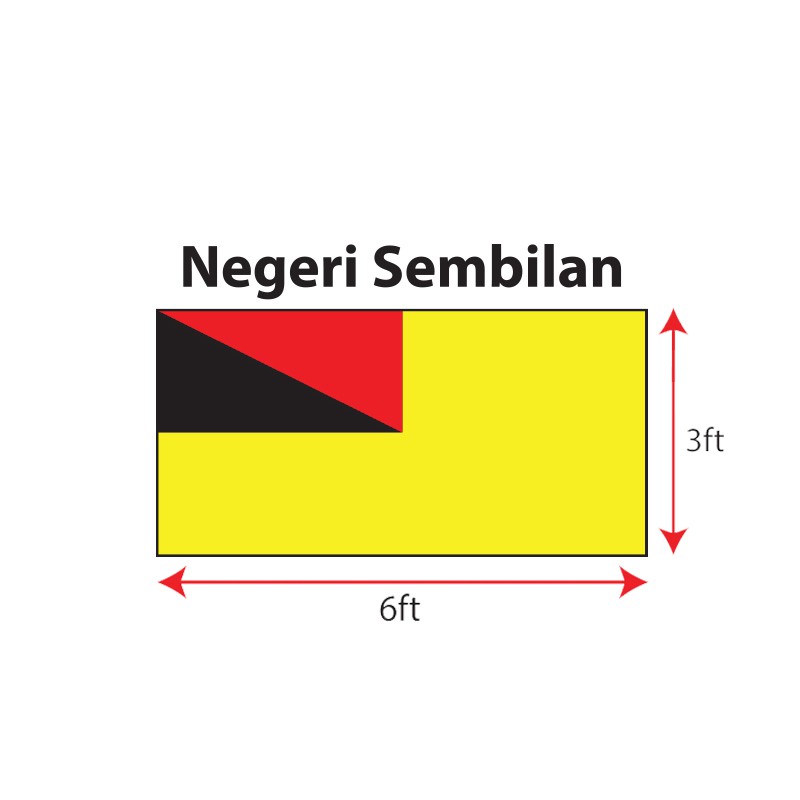 2x4/3x6/2x8 Bendera/Flag NEGERI SEMBILAN Polyester | Shopee Malaysia