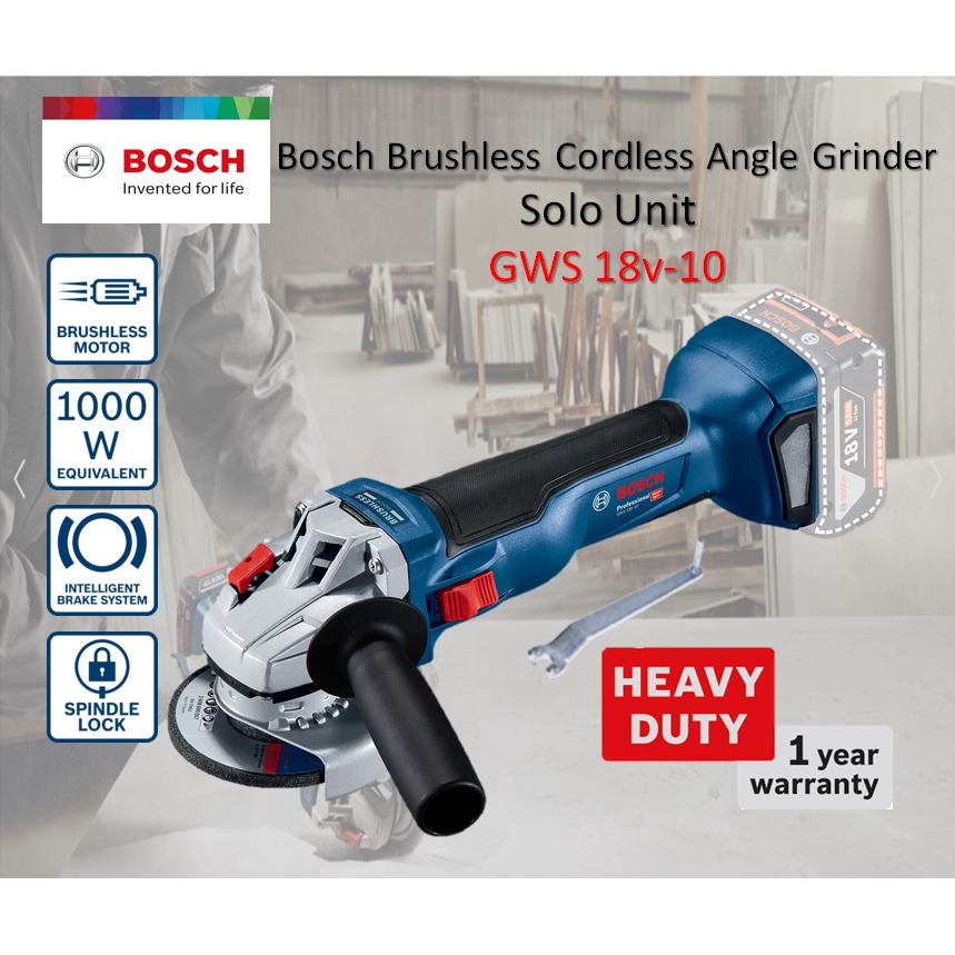 Bosch GWS 18V-10 Brushless Cordless Angle Grinder - Solo Unit (No ...