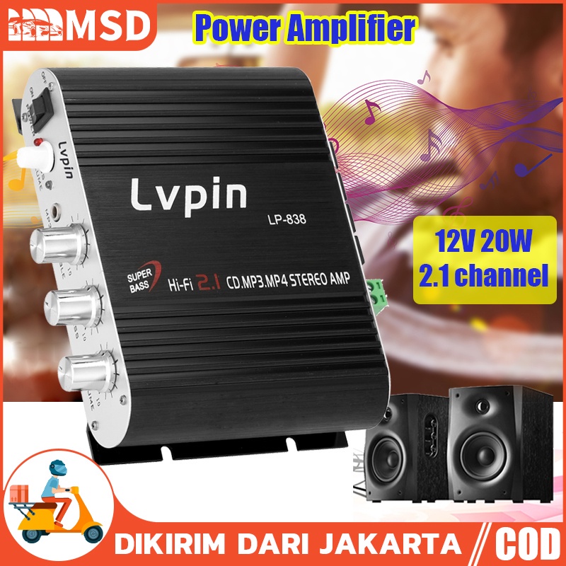 Power Amplifier LVPIN Mini HiFi Stereo Ampli Treble Bass Booster ...