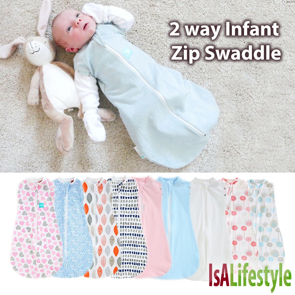 IsALifestyle 2-Way Instant Zip Swaddle Sleep Bag Infant Baby Sleep Bag ...