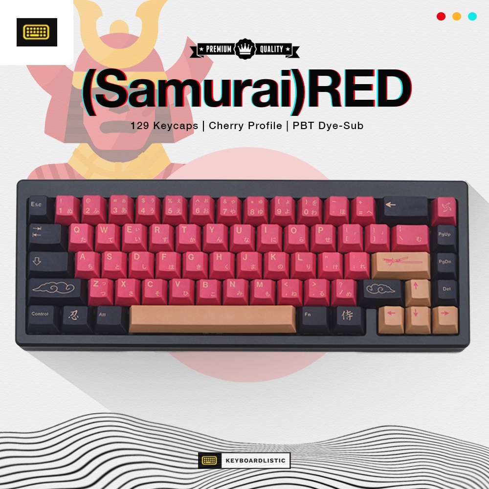 [𝐅𝐑𝐄𝐄 𝐒𝐇𝐈𝐏𝐏𝐈𝐍𝐆] (Samurai)RED Keycaps | Cherry Profile | PBT Dye-Sub ...