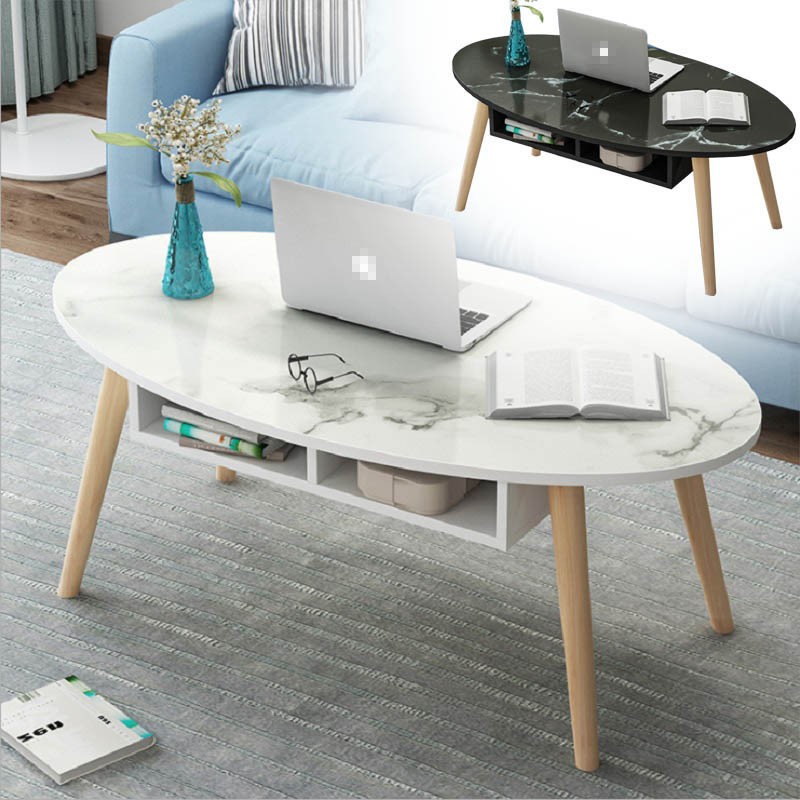 Europe Modern Wooden Coffee Table Living Room Oval Shape Coffee Table ...