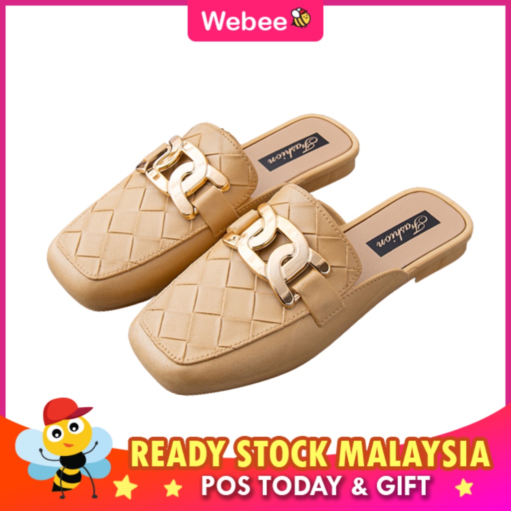 READY STOCK💝WEBEE 2039 Arya Slip On Flat Mules Loafer Work Office Shoes ...
