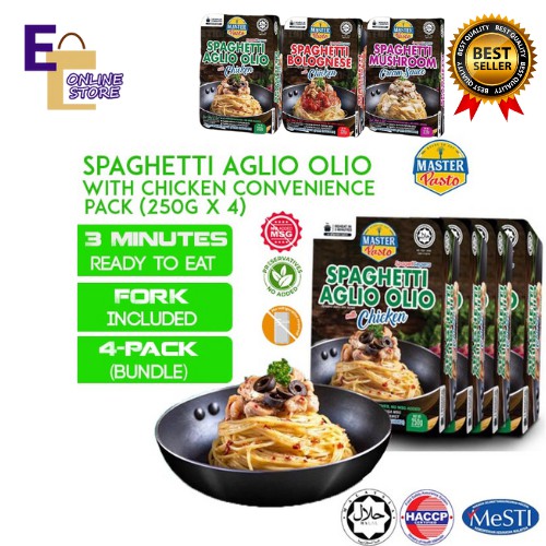(HALAL) 3-MINUTE SPAGHETTI AGLIO OLIO WITH CHICKEN CONVENIENCE PACK ...