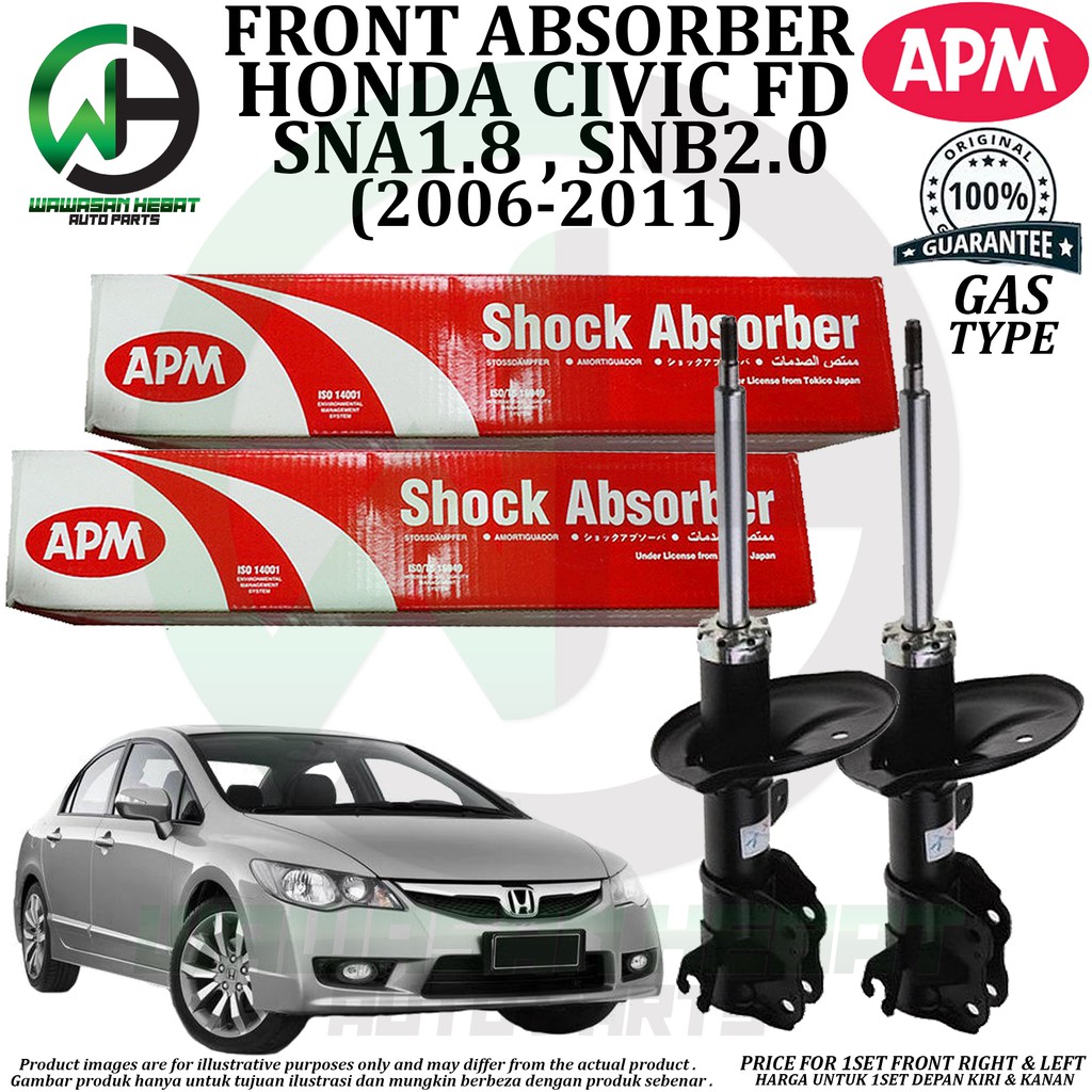 Honda Civic FD SNA 1.8 , SNB 2.0 Front Gas Shock Absorber APM *Original ...