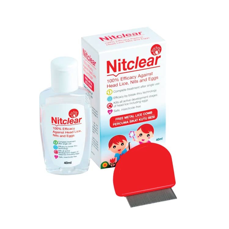 NITCLEAR 100% EFFICACY AGAINST HEAD LICE, NITS AND EGGS 40 ML | Shopee ...