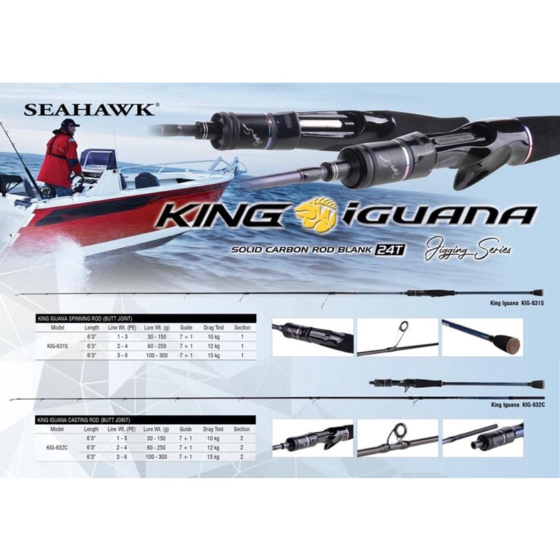 KING IGUANA SEAHAWK CASTING BC TYPE JIGGING ROD | Shopee Malaysia