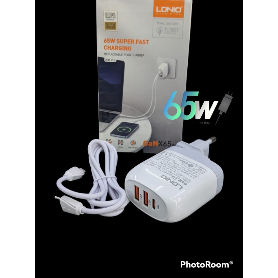 Ldnio A3511Q 65W Super Fast Charging Adapter 3 USB Ports QC 3.0 PD ...