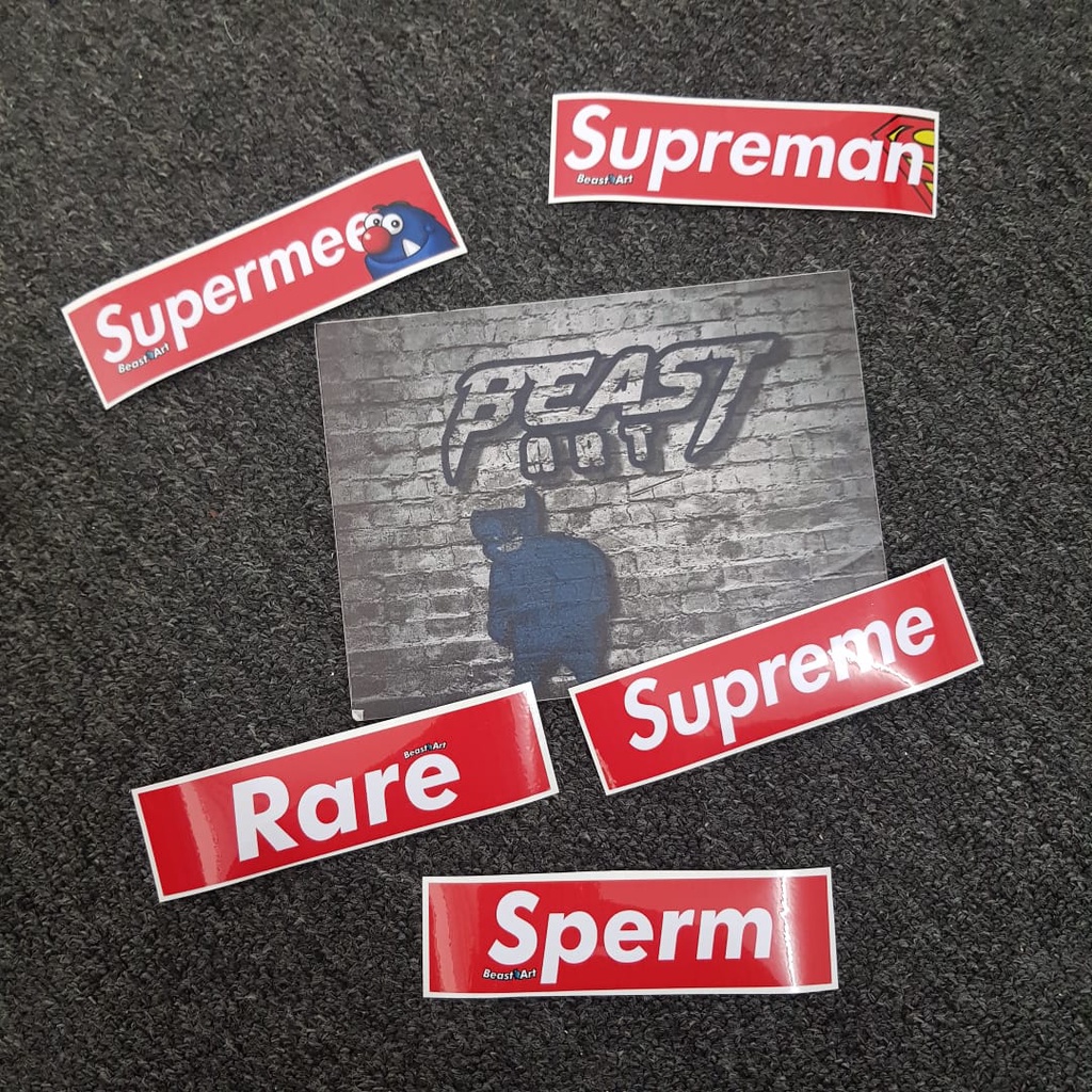 Supreme / Supermee / Supreman / Sperm / Rare / STICKER BEAST ART ...
