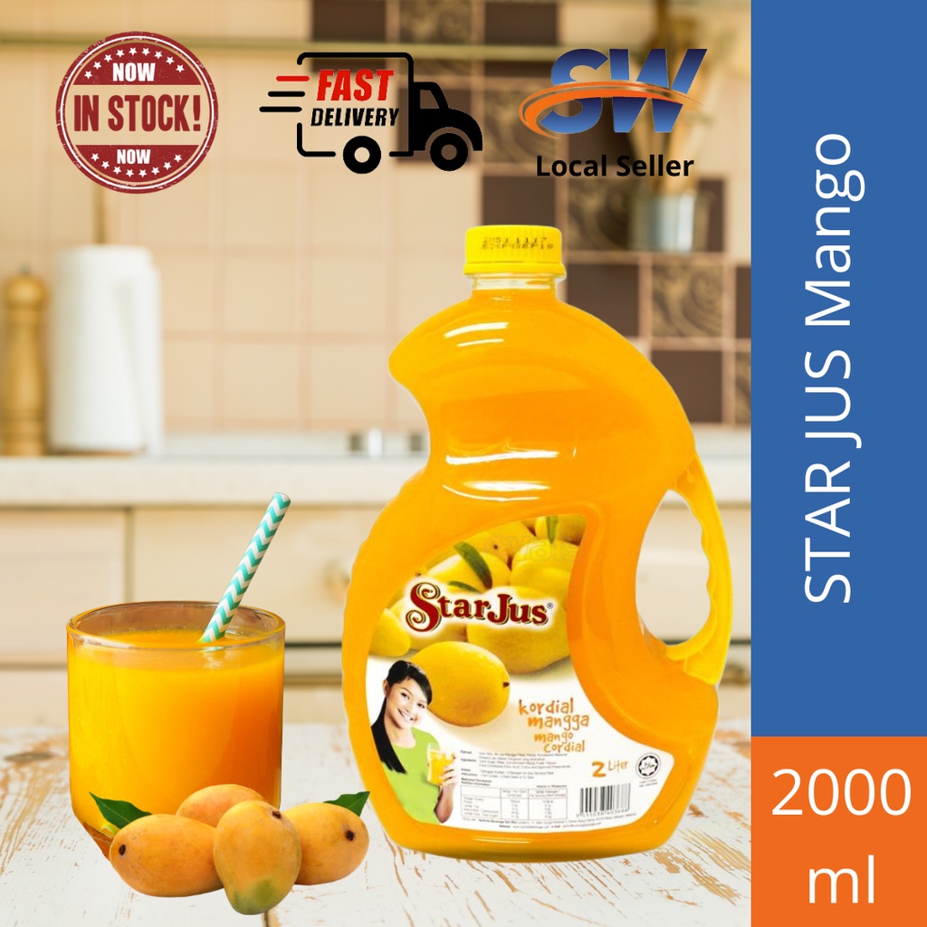 Starjus 2Lit (Orange/Mango/Sarsi/Lychee/Rose/Blackcurrant) | Shopee ...