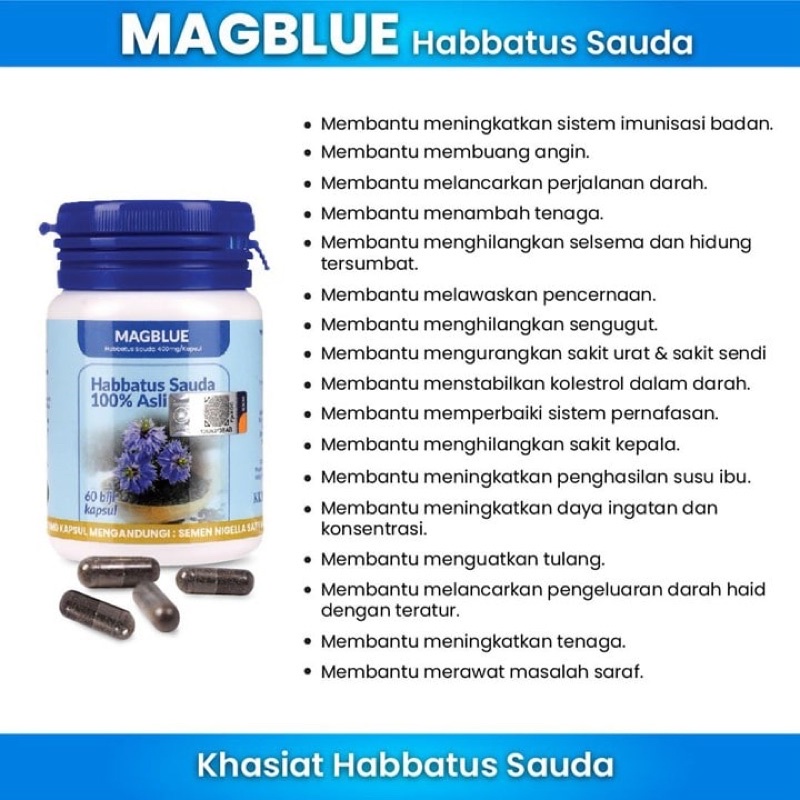 MAGBLUE HABBATUS SAUDA 100% ASLI 60 KAPSUL 34GM Habbatussauda ...