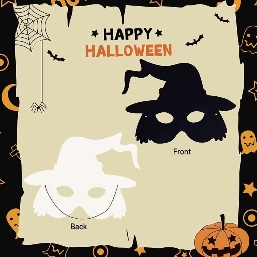 🎃Busy Kids🎃6pcs Halloween mask scratch art/Halloween party creative ...