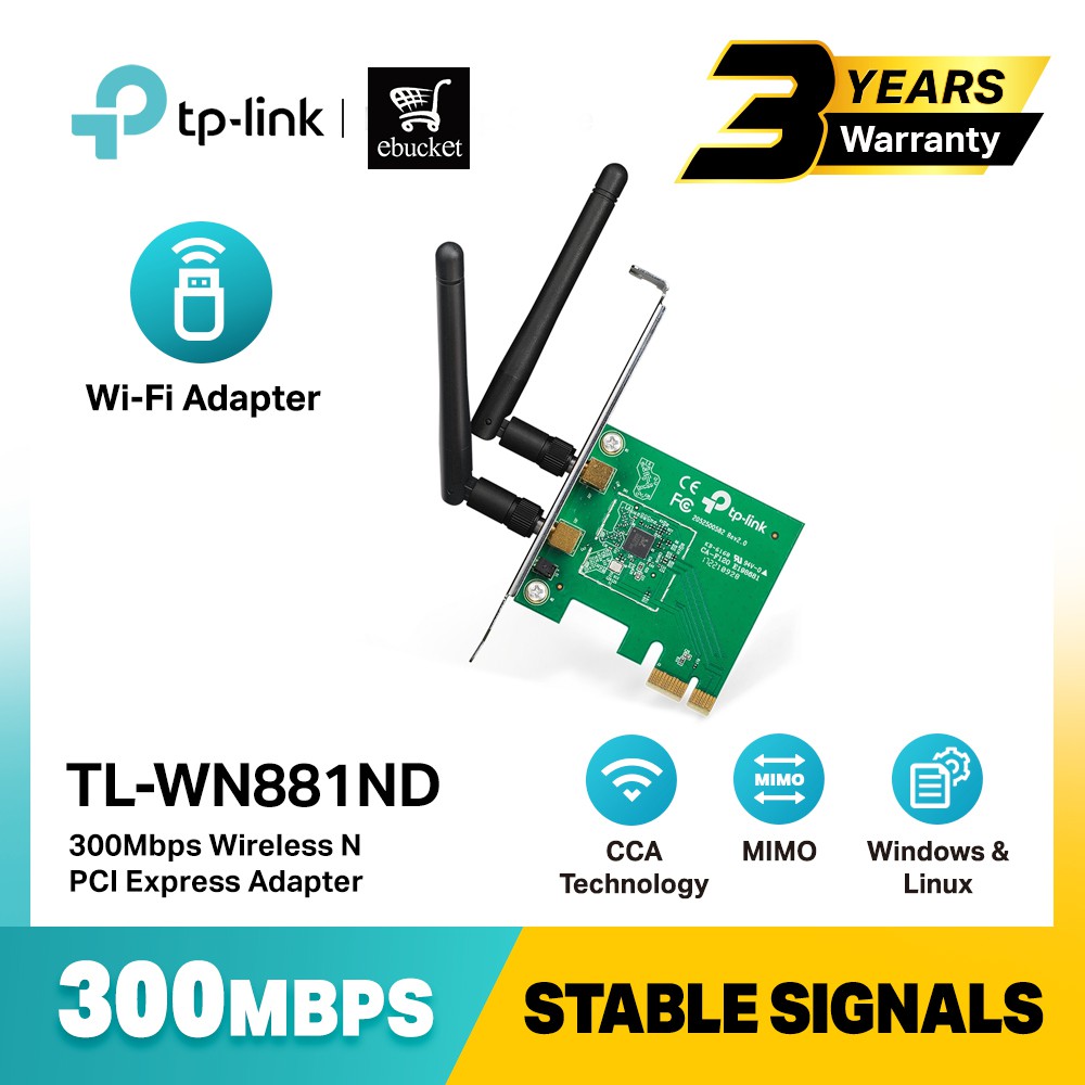 TP-LINK TL-WN881ND 300Mbps Wireless N PCI Express Adapter | Shopee Malaysia