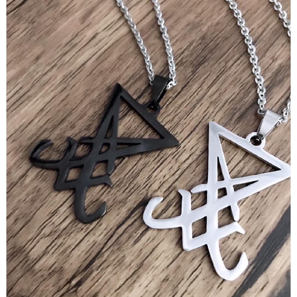 Men's Necklace Sigil Of Lucifer Satanic Symbol Seal Of Satan Pendant ...
