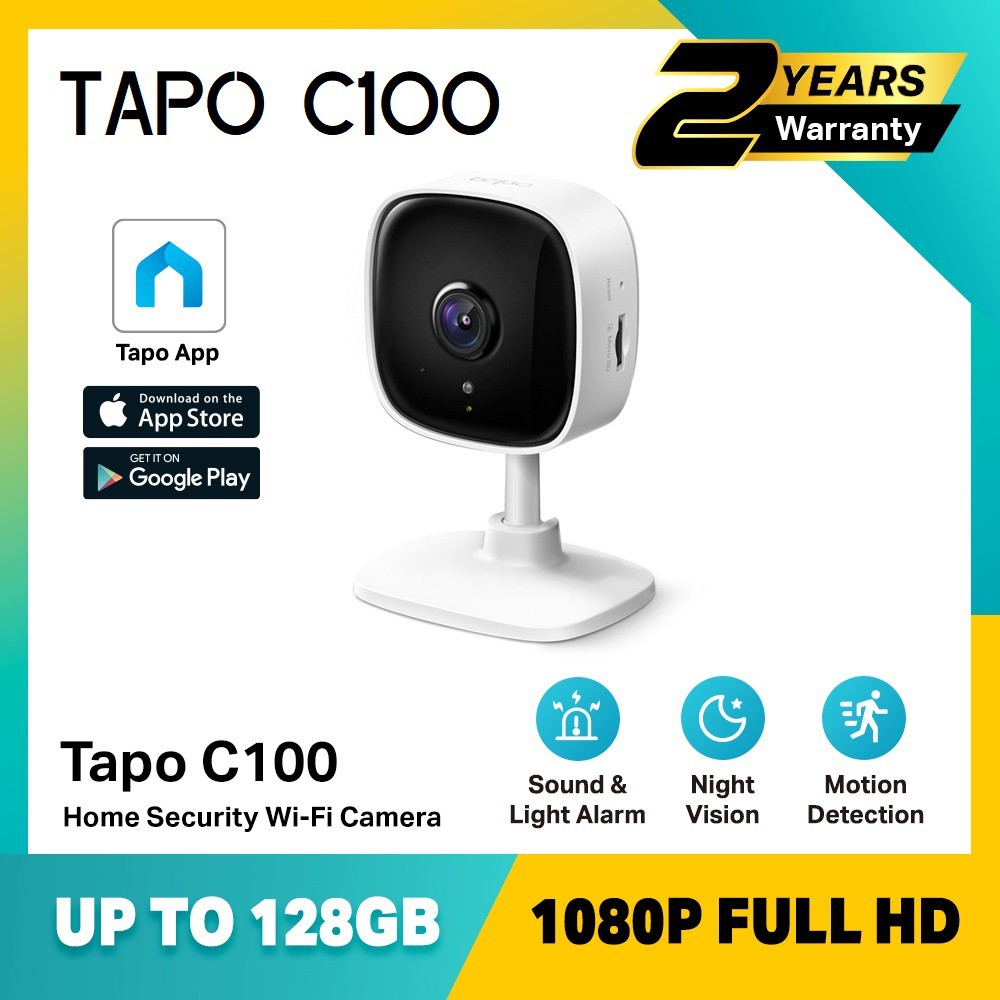 IPCAM TAPO C100 1080P Full HD Wireless WiFi Smart Security IP Camera ...
