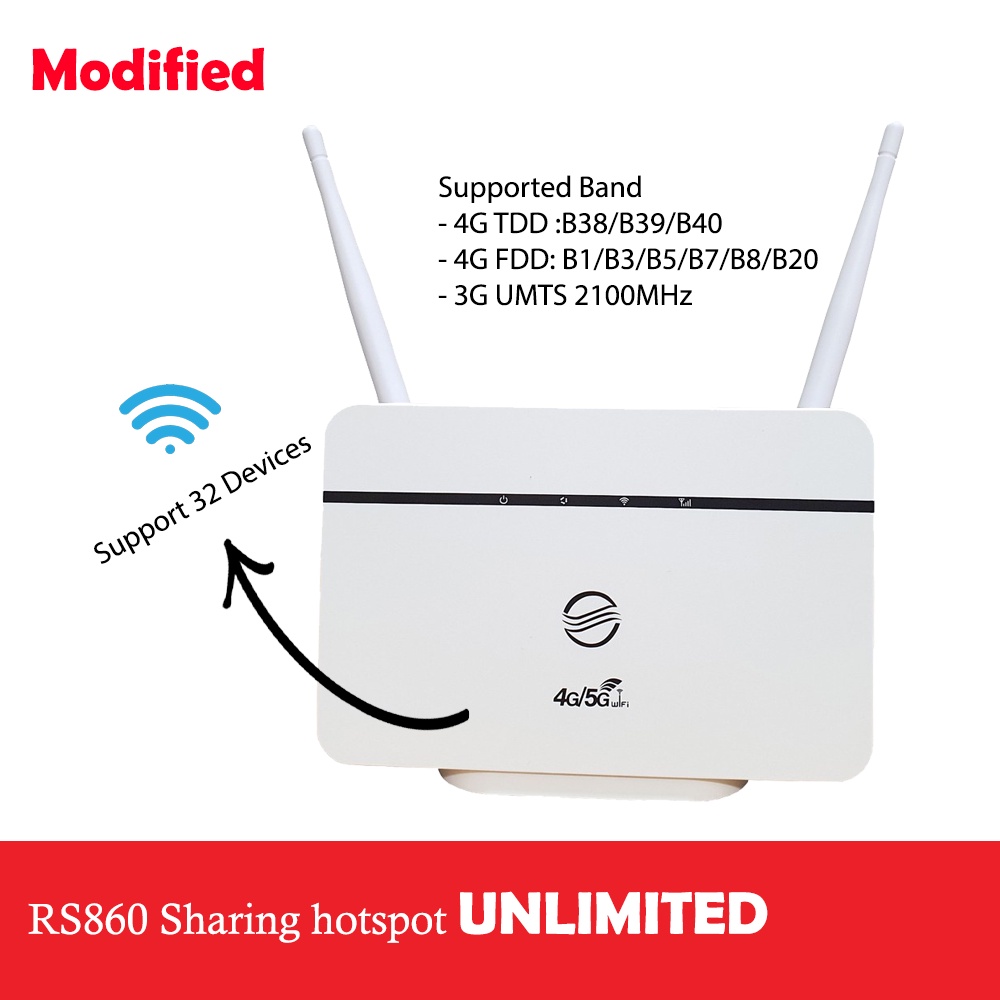 [Modified] Unlimited Hotspot Data 4G LTE Modem Router MOD Wifi RS860 ...