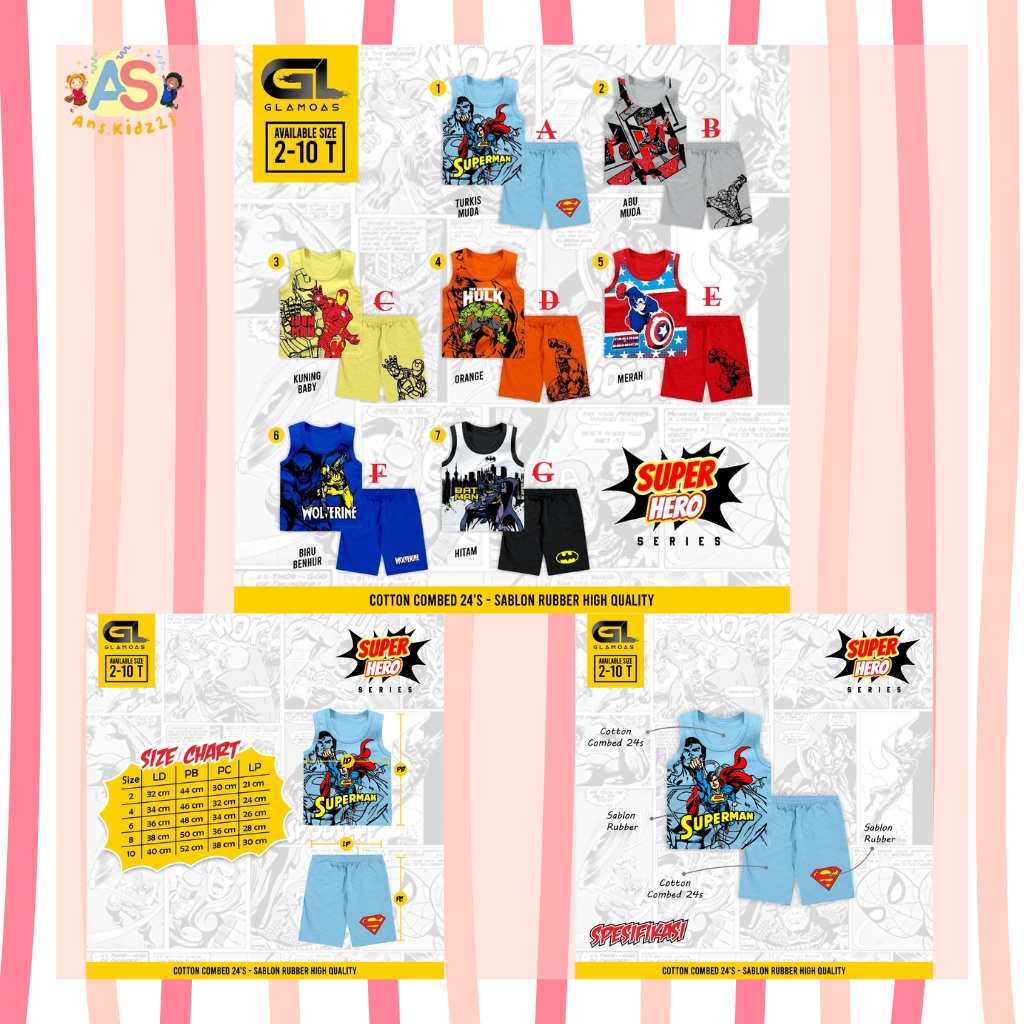 Open PO!! Glamoas SET KUTUNG SUPERHERO | Shopee Malaysia