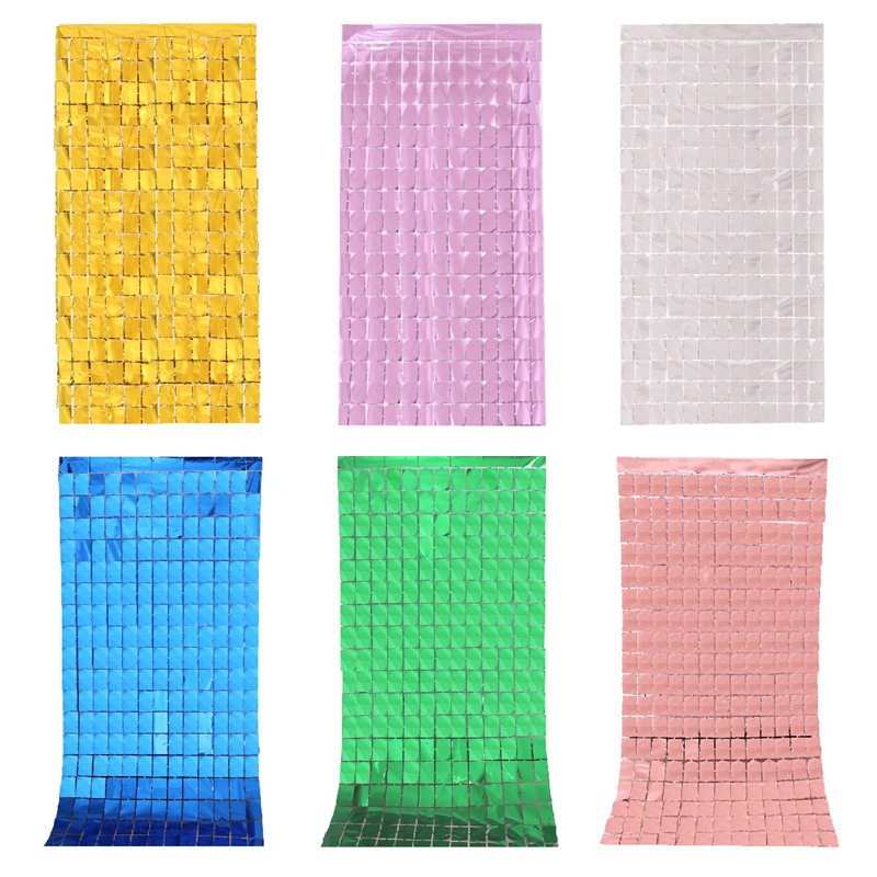 1Pcs Birthday Party Decorations Glitter Curtain 2m Length Shimmer Wall ...