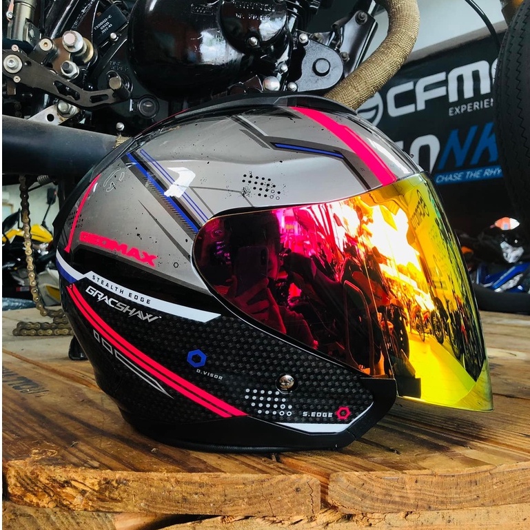 Gracshaw Geomax G555 Double Visor Helmet Enforcer Pink Sirim Approved ...