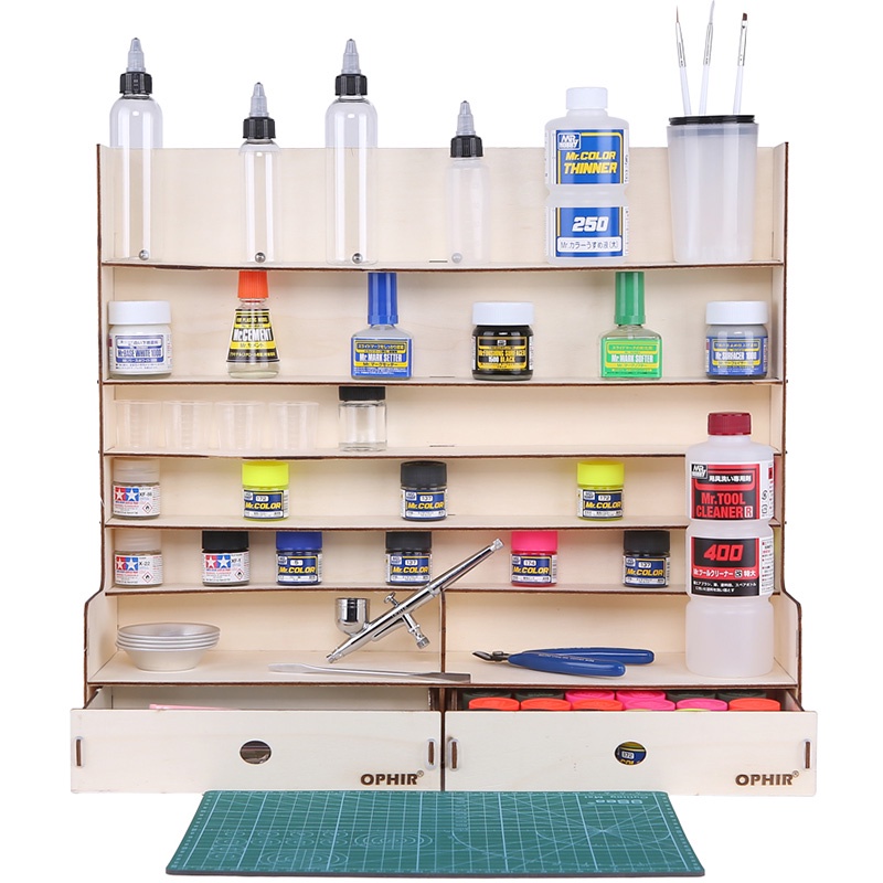 OPHIR Wood Standing Paint Rack Storage Rack Artist Supply Paint Rack ...