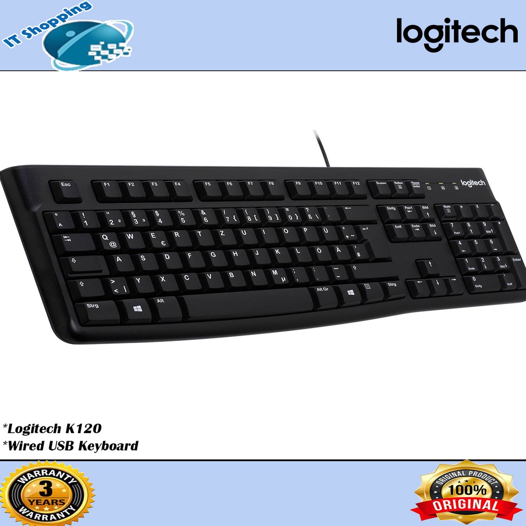LOGITECH K120 USB WIRED USB KEYBOARD | Shopee Malaysia