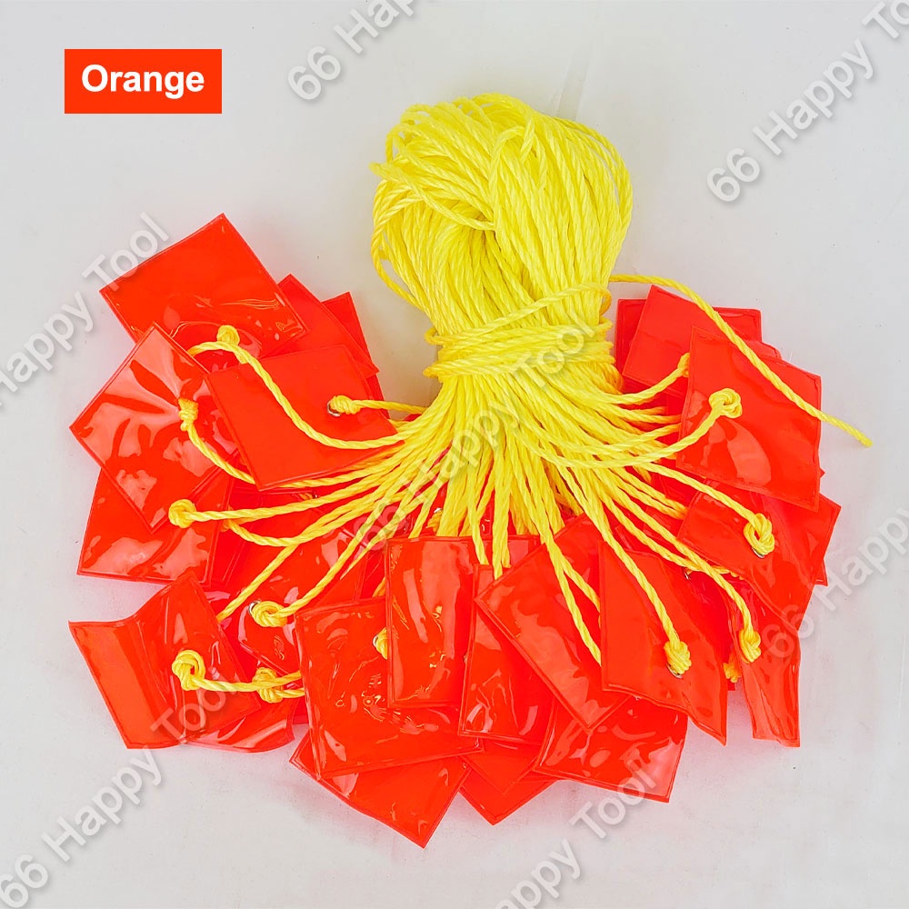 50m Orange/Green Reflective Delineator String Rope High Visibility ...