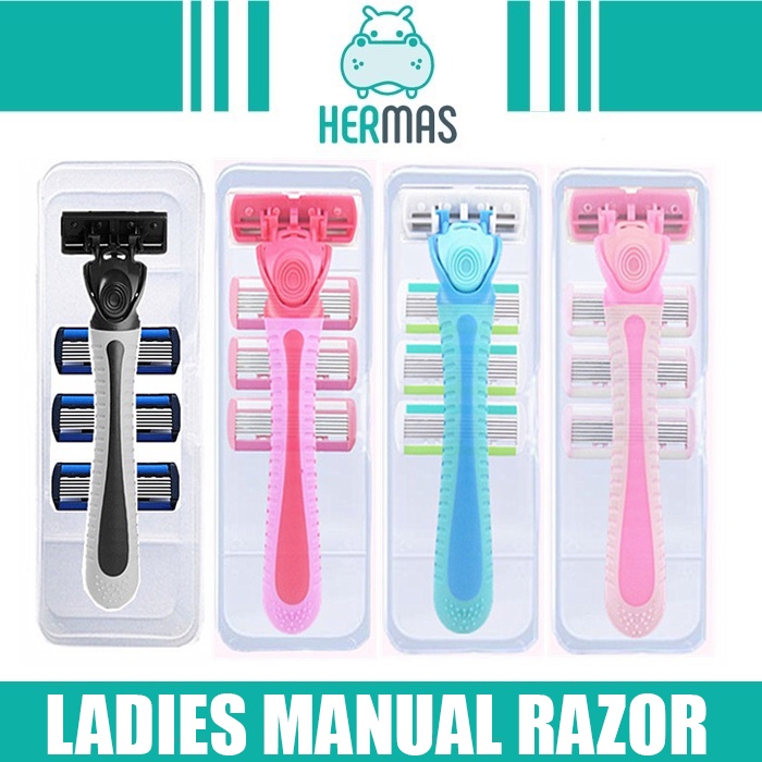 PORTABLE LADIES HAIR REMOVAL BIKINI TRIMMER HAIR WOMAN MANUAL RAZOR C/W ...