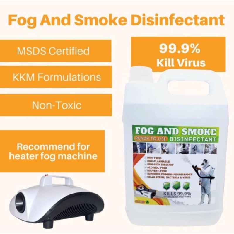 ULTRAEJAU Fog and Smoke Disinfectant 5 Litre Fogging Oil Liquid Base ...