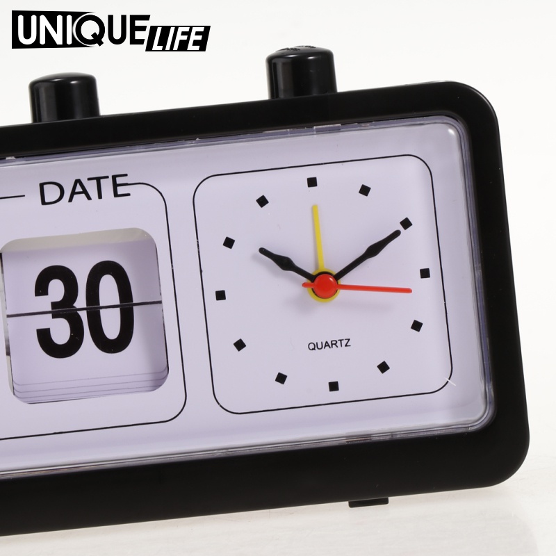 [ Retro Flip Clock Digtal Date Time Display Clock White | Shopee Malaysia