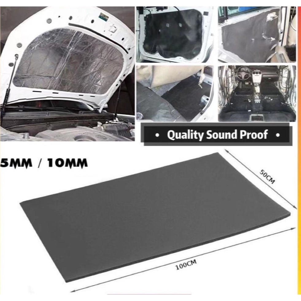 SOUND PROOF 100x50cm Insulation Heat Shield Foam Car Sound Noise ...