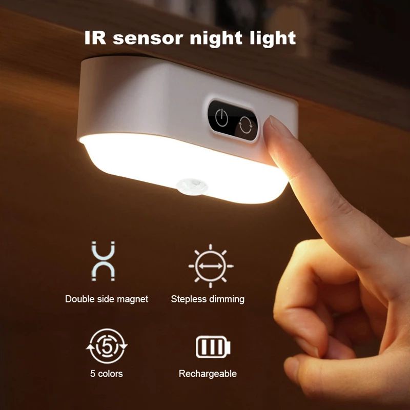 🔥NEW🔥Motion Sensor LED Desk Lamp Magnetic Table Lamp 5 Color Adjustable ...