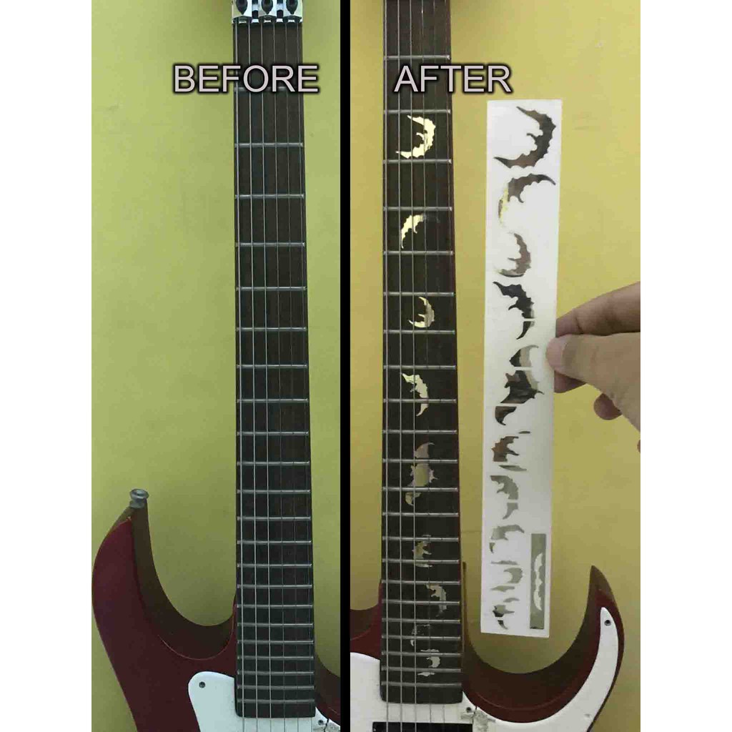 Sticker Inlay Guitar Schecter Damien Platinum Fr Bat Fretboard Acoustic ...