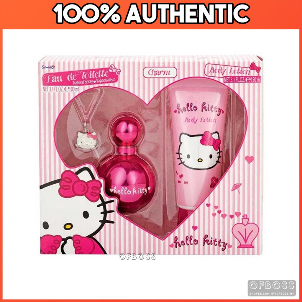 HELLO KITTY PINK EDT 100 ML + BODY LOTION 150 ML EAU DE TOILETTE SET ...