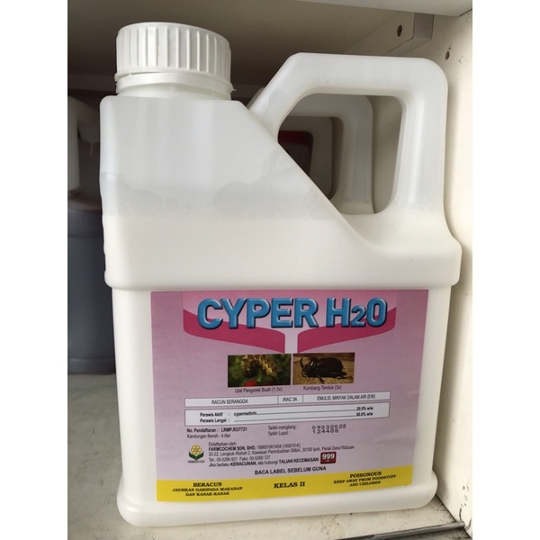 Cyper H2O /Insecticide / Racun Serangga / Cypermethrin / 杀虫剂 4L ...